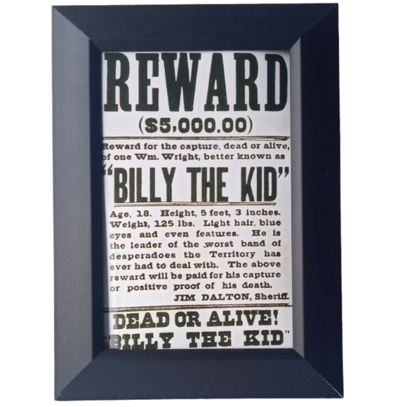 Vintage | Accents | Vintage Bada Billy The Kid Cowboys Wanted Sign ...